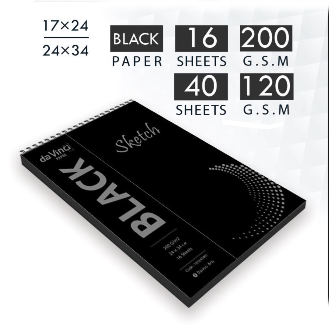 Art Corner - DAVINCI PAPER BLACK SKETCHBOOK